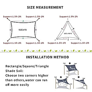 Shade Sail Waterproof Triangle Umbrella UV Protection Oxford Cloth Shade for Outdoor Terrace Backyard and Garden 10'x10x10'