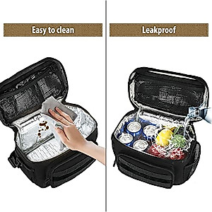 HUNTVP Tactical Lunch Bag for Men Women Adult Insulated Lunch Box Large Durable Leakproof Cooler Tote for Work Office Travel Lunchpail (Black)