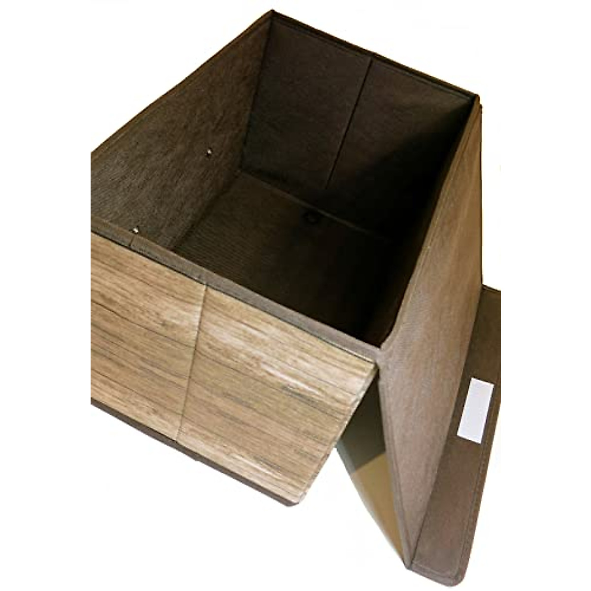 KaleaBoutique KB Foldable Storage Bins with Lids Fabric Collapsible Stacking Boxes, Closet Organizers Storage, Living Room, Laundry Room Bins, Office Home Storage Bins (Set of 3 Bins, Reclaimed Wood)