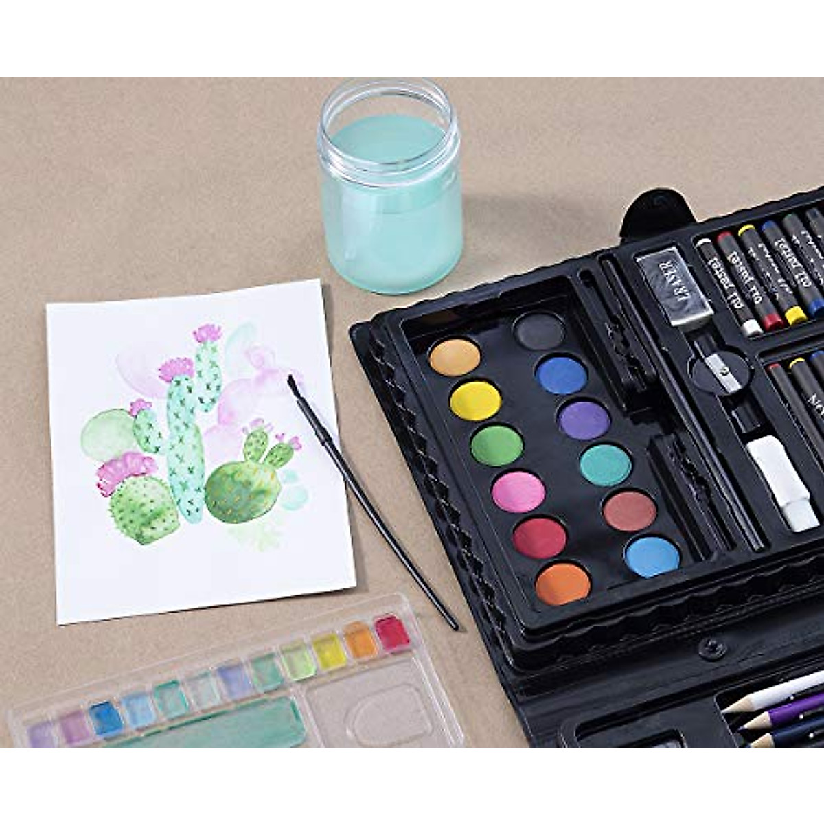 Darice 68-Piece Art Set – Art Supplies for Drawing, Painting and More in a Plastic Case - Makes a Great Gift for Children and Adults