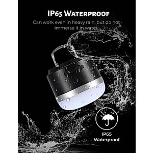 Wildley Camping Lantern, 600LM Camping Lights, 5 Light Modes Rechargeable Lantern Waterproof Mini Flashlight Emergency Lights for Home Power Failure, Camping Hanging, Car Camping (Black)