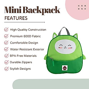 Milkdot Designer Mini Backpack, Perfect for Women, Men, Boys, Girls, Stylish for kids ages 3+ (Green)