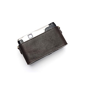 Contax TVS II Case, BolinUS Handmade Genuine Real Leather Half Camera Case Bag Cover for Contax TVS II Camera with Hand Strap (Coffee)