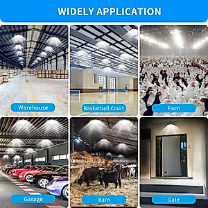 Hocamel 100W LED High Bay Shop Light for Warehouse Barn Garage Gym,6500K 10000LM, (Eqv. to 400W HPS/MH),UFO LED Commercial Industrial Factory Area Lighting Fixtures -1 Packs