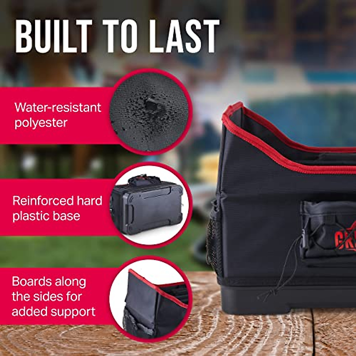 Grillman Large Griddle/Grill Caddy – BBQ/Tailgating Accessories, BBQ Storage Caddy - Blackstone Grill Condiment Holder - Blackstone Cook Caddy – Tool Organizer - Grilling Gifts for Men, Father's Day