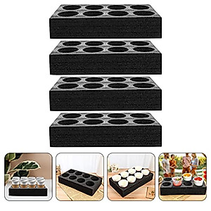 Kichvoe 4pcs Milk Tea Cup Holder Milk Tea Packing Tray Packaging Cold to Go Coffee Accessories Drink Cup Tray Out Espresso Coffee Beer Bottle Drinks Car Beer Can Pearl Cotton re-usable