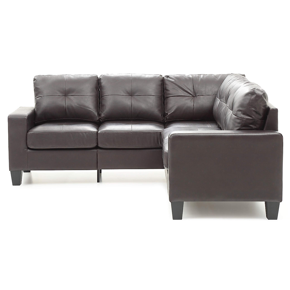 Glory Furniture Newbury KD Sectional, Dark Brown. Living Room Furniture 35" H x 82" W x 32" D