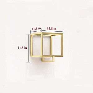 MDEPYCO Creative Square Display Garment Racks in Boutique Clothing Stores, Wall-Mounted Hanging Clothes Shelf in Home, Towel Racks for Bathroom Storage Shelves (Gold, 11.8" L)