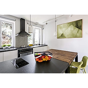 IBERG Metal Wire Basket with Handles Multi-Functional Hanging Basket - Solutions for Kitchen, Garden and More (Black)