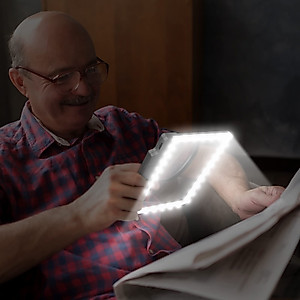 4X Magnifying Glass with 36 Adjustable LED Lights Provide Full-Page Viewing Area Evenly Lit Perfect for Low Vision Person and Seniors