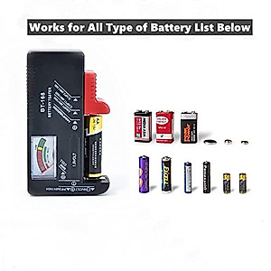 MZD8391 All-in-1 Battery Tester, Universal Battery Checker for AA AAA C D 9V 1.5V Button Cell Batteries Household Batteries (No Battery Required for Operation) (1)