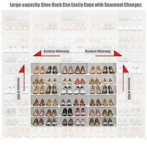 DYRABREST Portable Shoe Rack Shoe Storage Shelf Organizer with Transparent Cover Multifunctional Shoe Cabinet DIY Free Standing Shoes Rack for Entryway