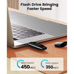 ORICO 405 MB/s Flash Drive 256GB, Memory Stick USB3.2 Reading Thumb Drive with Keychain USB Flash Drive Metal USB Drive Data Storage Compatible with Computer/Laptop（UFSD）