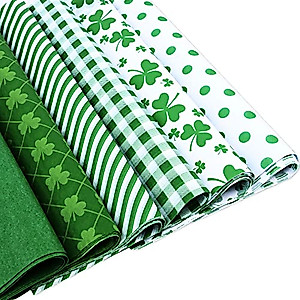 60 Sheets Large Size St.Patrick's Day Tissue Paper Bulk, 20 x 30" Shamrock Wrapping Tissue for Irish Paper Flower Pom Poms Green Clover Art Tissue for Spring Birthday Holiday Gift Wrapping Party Decor