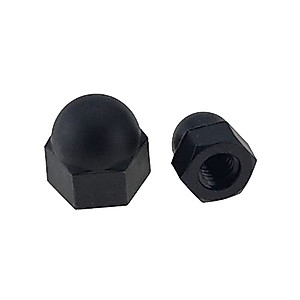 10PCS Black M3 M4 M5 M6 M8 M10 M12 Nylon Bolt Nut Dome Protection Caps Covers Exposed Hexagon Plastic Decorative Acorn Cap Nuts (Size: M4, Color: Black)