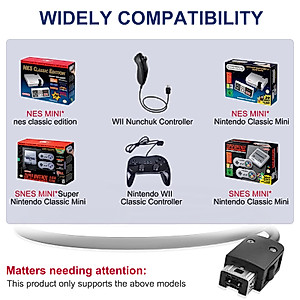 Arzweyk 2Packs 10FT NES Classic Controller Extension Cable Cord Compatible with Super Nintendo Classic Edition & Mini NES/SNES Classic Edition & Wii & Wii U Controller