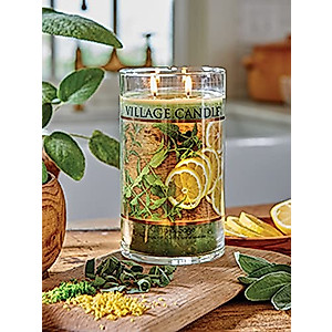 Village Candle Citrus & Sage Large Tumbler Scented Candle, 19 oz, Green