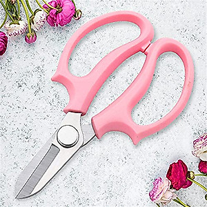 Leetop Gardening Flower Scissors Bonsai Pruning Shears for Home Garden Flower Shop Floral Branch Trimming Pink Scissor