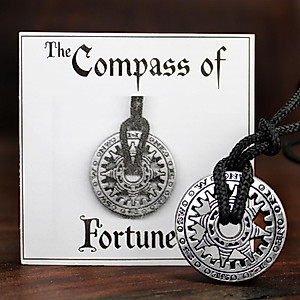 Nautical Compass Pendant Necklace - Good Luck Amulet