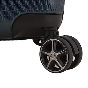 Traveler's Choice New London II Hardside Expandable Spinner Luggage, Navy, Checked-Medium 26-Inch