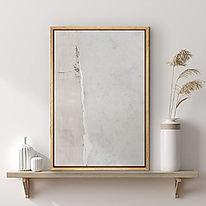 SIGNWIN Framed Canvas Print Wall Art Gray Tan Watercolor Pastel Color Field Abstract Shapes Illustrations Modern Art Decorative Contemporary Chic for Living Room, Bedroom, Office - 24"x36" Natural