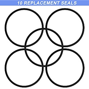10 Pcs Replacement Gasket Rubber Lid Seals Compatible with 16 & 20 oz Contigo Snapseal Byron Travel Mug Ring, Silicone Leak-Proof Replacement Part for Contigo Coffee Travel Tumbler, Black
