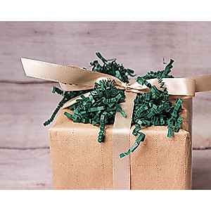 MagicWater Supply Crinkle Cut Paper Shred Filler (4 oz) for Gift Wrapping & Basket Filling - Forest Green
