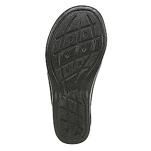 BZees Womens Smile More Slide Sandal, Black, 8.5 US