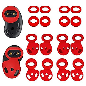 [ 8 Pairs ] Galaxy Buds Live Ear Tips Wing Tips, Non-Slip Anti-Slip Sound Leakproof Silicone Earbuds Replacement Cover Accessories Compatible with Samsung Galaxy Buds Live Red S/L