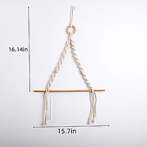 Eiyye Handmade Paper Towel Holder Boho Paper Towel Holder Cotton Rope Macrame Toilet Paper Holder Towel Rack for Bathroom Kitchen