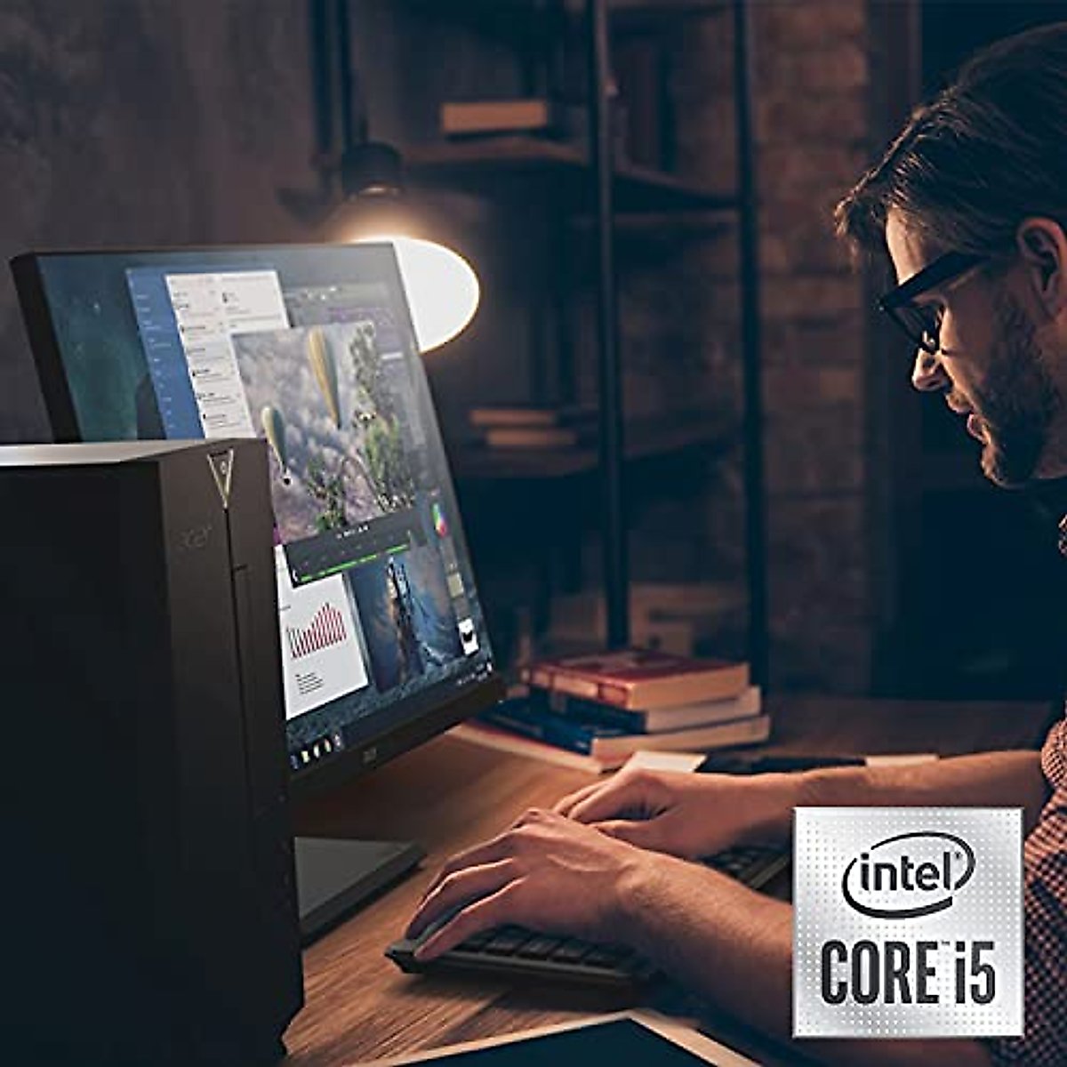 Acer Aspire TC-1660-UA92 Desktop | 10th Gen Intel Core i5-10400 6-Core Processor | 12GB 2666MHz DDR4 | 512GB NVMe M.2 SSD | 8X DVD | Intel Wireless Wi-Fi 6 | Bluetooth 5.2 | Windows 10 Home
