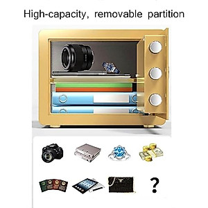 Digital Safe Box Safety Electronic Security Steel Money Cash Home Office Safes with Installing Bolts Wall Floor Mounted (Color : Gold)