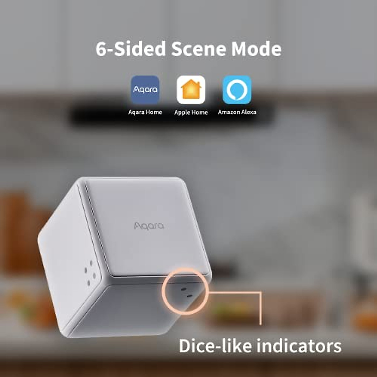 Aqara Cube T1 Pro, Requires AQARA ZIGBEE 3.0 HUB, 6 Sides to Control Different Scenes and Diverse Actions to Control Smart Home Devices, Supports Homekit, Alexa and IFTTT
