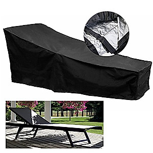 Comfysail Sun Lounger Cover Waterproof Sunbed Cover Outdoor Garden Patio Furniture with a Storage Bag,Black,208x76x41/79cm