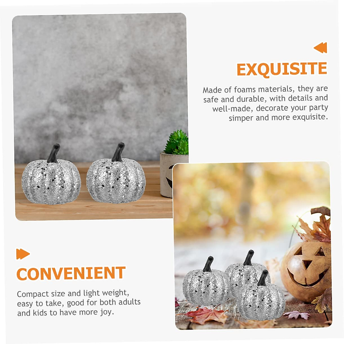 Garneck 50 pcs Foam Pumpkin Small Artificial Pumpkins Artificial Pumpkins for Table Decor Mini Pumpkins Bulk Artificial Pumpkins Bulk Fake Pumpkins Realistic Pumpkin Miniature Model