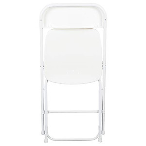 EMMA + OLIVER Set of 10 White Stackable Folding Plastic Chairs - 650 LB Weight Capacity