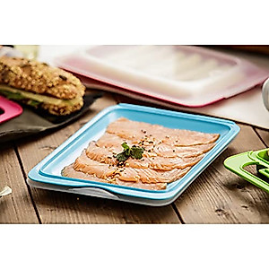 Tatay Set 4 cold meat container, with lid and body removed, in four colours, reusable and stackable, made of BpA-free plastic