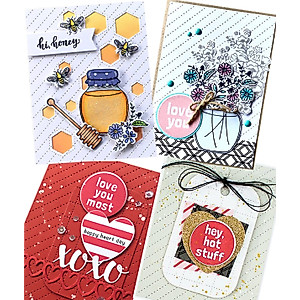 Ammsochy Cutting Dies Rectangular Metal Stencils Scrapbooking Tools DIY Craft Carbon Steel Embossing Template for Paper Card Making Album Arts Crafts Supplies (Diamond and Oval Flower Set)