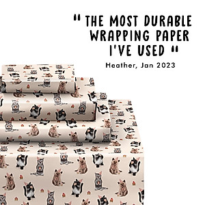 CENTRAL 23 - Cat Wrapping Paper - 6 Sheets of Pink Birthday Gift Wrap - Kittens in Hats - For Women Girls New Baby - Recyclable