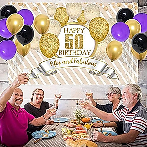 Purple Gold Black Balloon Garland Kit - 121 PCS Metallic Gold Purple Black Balloons Wednesday Party Supplies for Purple Gold Birthday Graduation 2023 Retirement Halloween Party Decoration