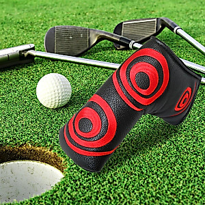 CRAFTSMAN GOLF Red Swirl Black Putter Cover Headcover for Scotty Cameron Ping blade Magnetic Closure