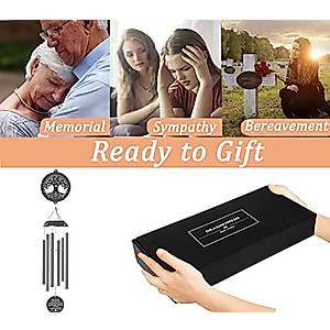 Solar Tree of Life Wind Chimes, Memorial Gift for Mom, Wind Chimes for Outside, Sympathy Wind Chimes for Loss of Loved One, Condolence Gift, Outdoor Garden Decor