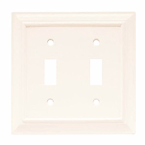 Hampton Bay Wood Architectural 2 Toggle Switch Wall Plate - White