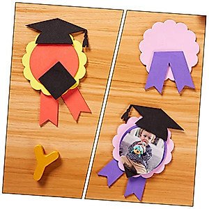 KOMBIUDA 5 Sets DIY Graduation Medal Kids Educational Toys Hand Decor Kids Decor Bachelor Cap Badge Congrats Grad Decorations Badge Medal Making Set Children DIY Craft Accessory Gift Medal