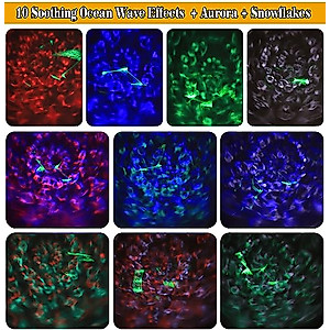 Halloween Christmas Lights Projector Outdoor,Water Wave Aurora Holiday Spotlight with Remote Control,Waterproof LED Landscape Light for Halloween Wedding Party Garden Landscape Wall Tree Decoration