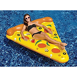 Swimline Giant Inflatable Pizza Slice Float Raft for Lake Beach Pool (3 Pack)