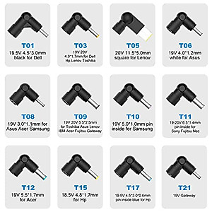 ZOZO Universal Laptop Charger 45W Power Adapter for Dell hp Acer Asus Samsung Sony Toshiba FUJITSU Delta NEC Liteon Gateway and More chromebooks ultrabook Laptop Notebook Computers …