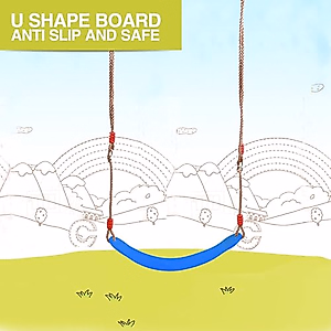 RedSwing Swing Seat for Kids outdoor with 57-86" Rope, Kids Safety Playground Swing Seat Replacement, Belt Swing, Heavy Duty, Blue 1 Pc