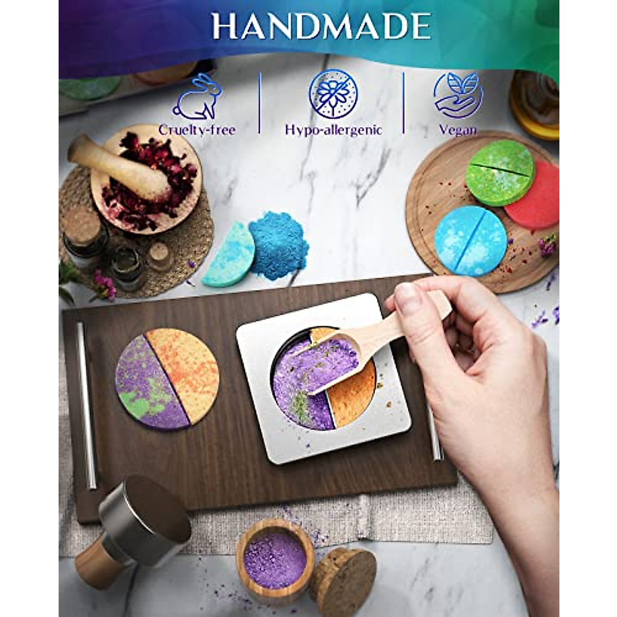 POPCHOSE Shower Steamers Aromatherapy-Dry Brushing Body Brush-- Stocking Stuffers Christmas Gifts for Women and Mom