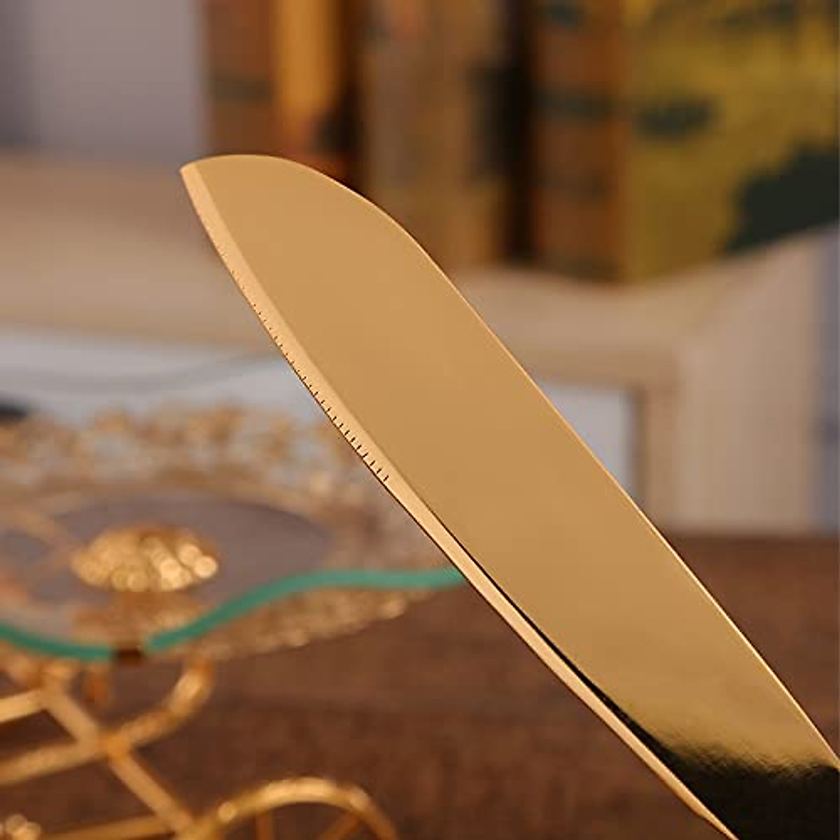 European Style Wedding Cake Knife and Server Set Exquisite Cake Cutting Set for Wedding Cake Cutting Set for Wedding (Gold-1)